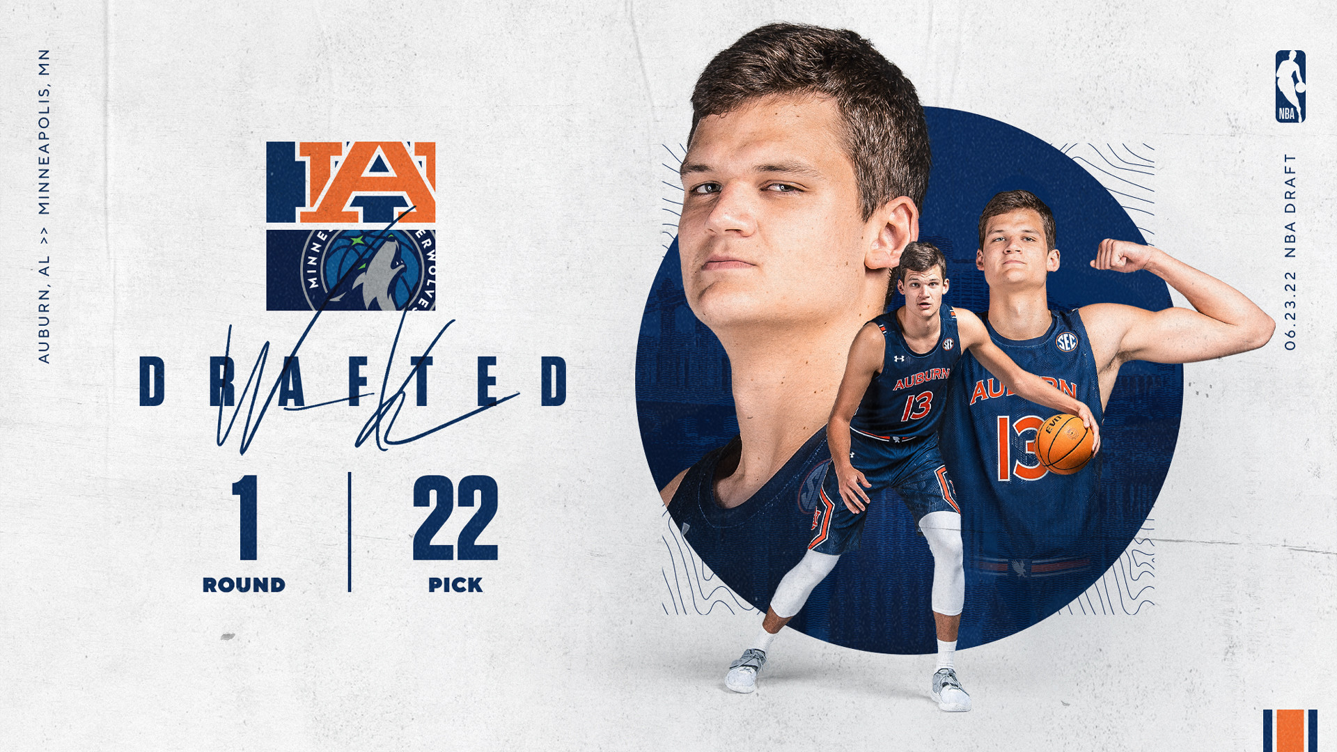 Walker Kessler goes in first round to Minnesota Timberwolves - Auburn ...