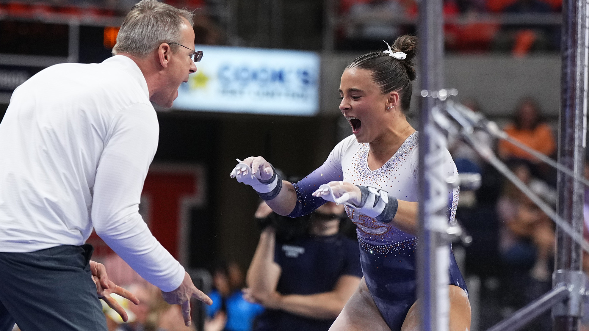 All-arounders Huff, Neal, lead No. 17 Auburn to 196.975 vs. No. 11 MSU ...