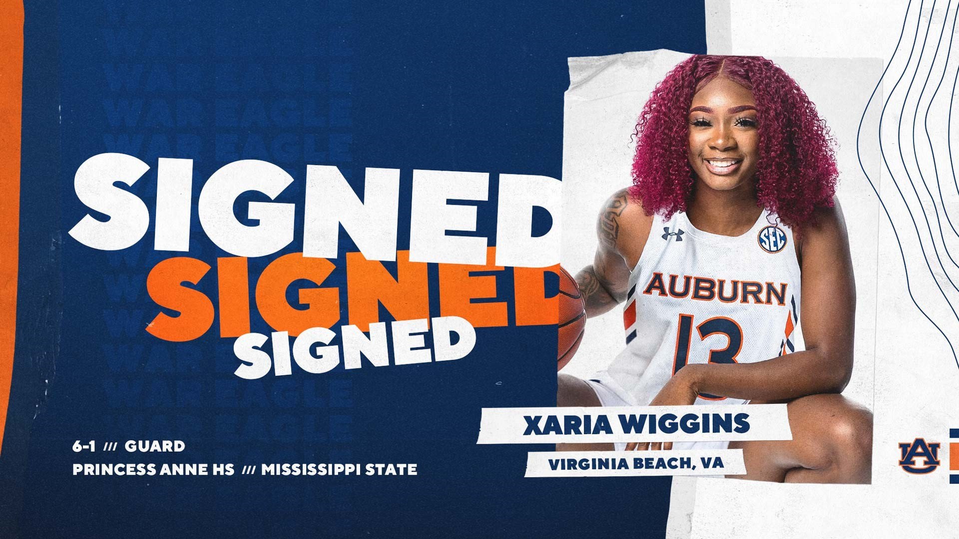 Auburn signs Mississippi State transfer Xaria Wiggins - Auburn Tigers ...