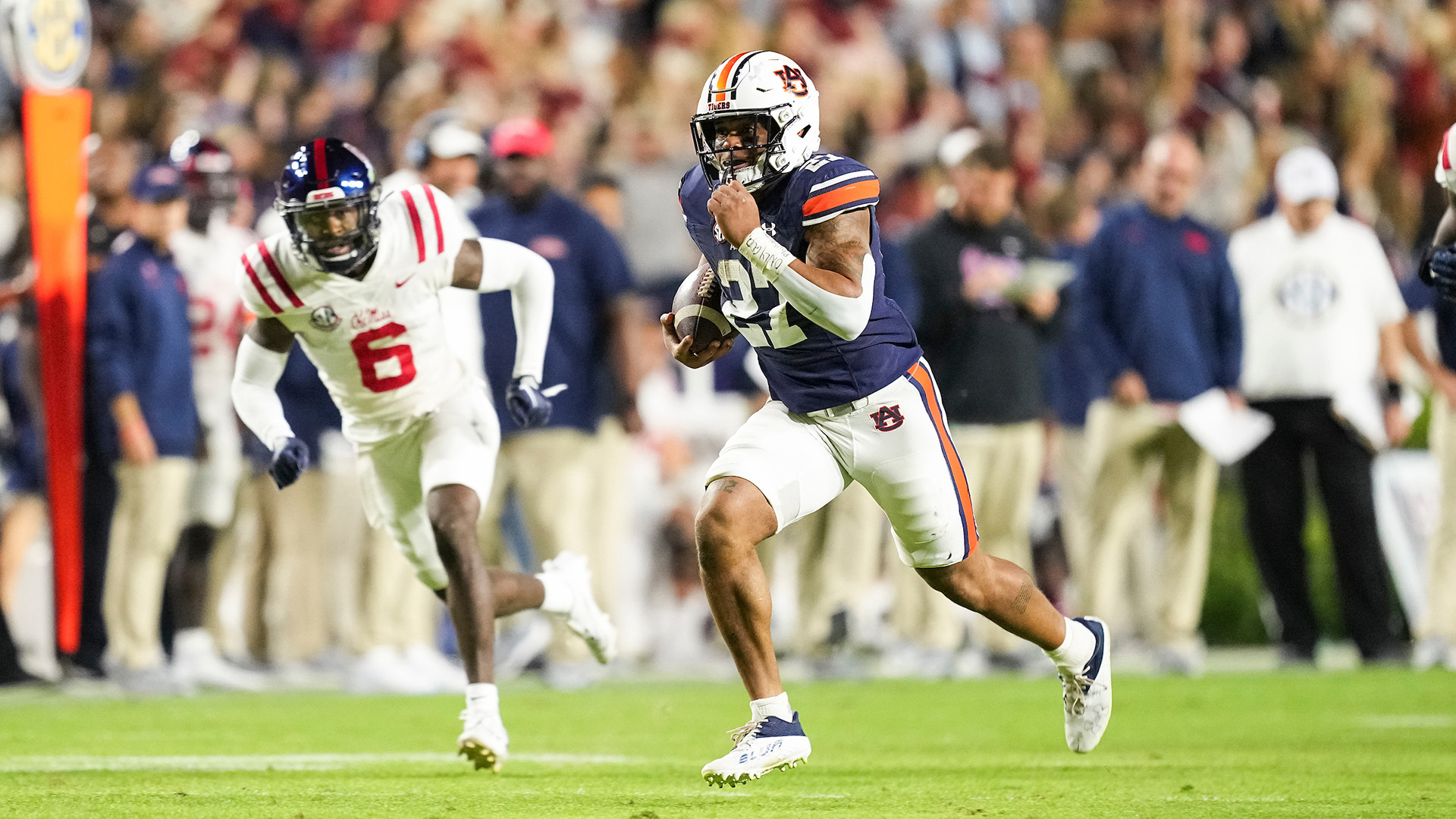Hunter scores twice, No. 13 Ole Miss beats Auburn 28-21 - Auburn Tigers - Official Athletics Website