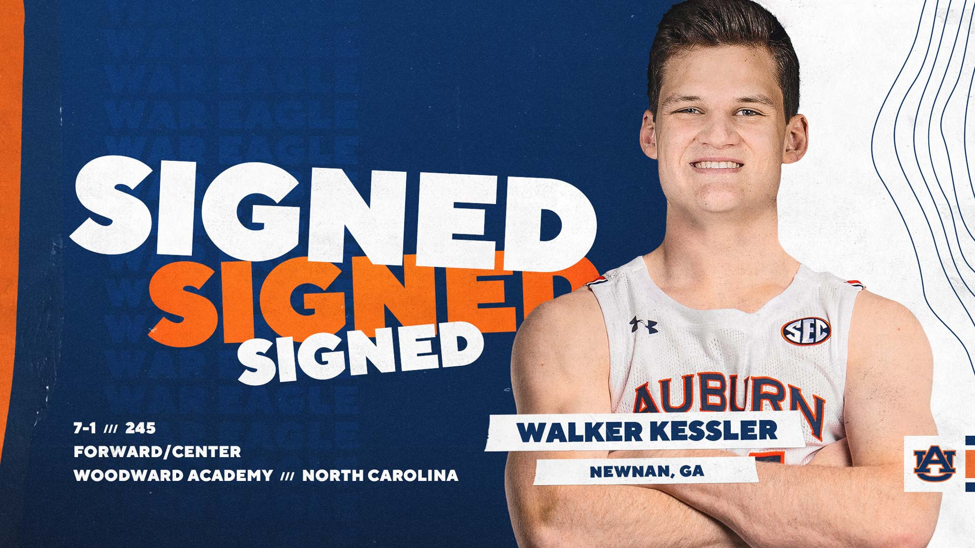 Auburn signs North Carolina transfer Walker Kessler - Auburn Tigers ...