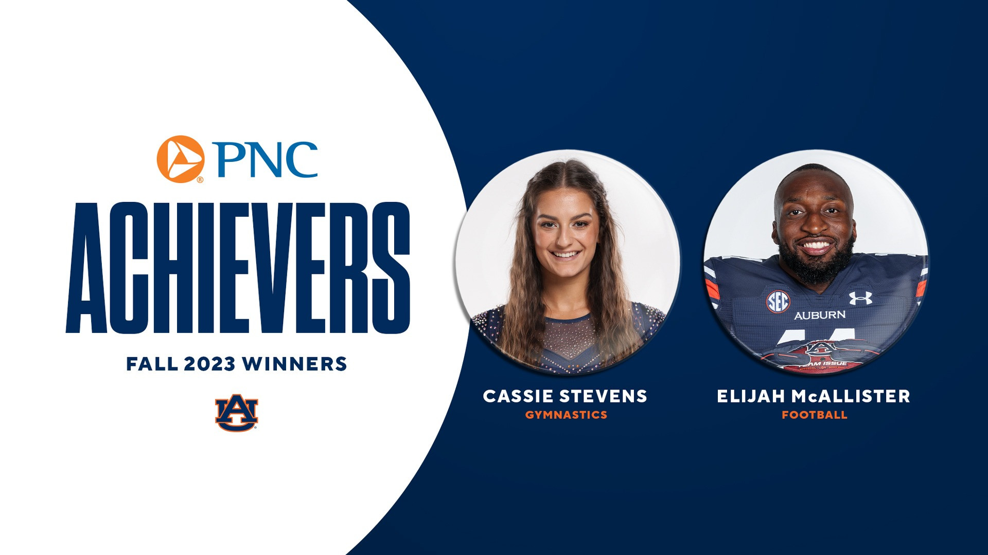 Auburn names McAllister, Stevens as Fall 2023 PNC Achievers - Auburn ...